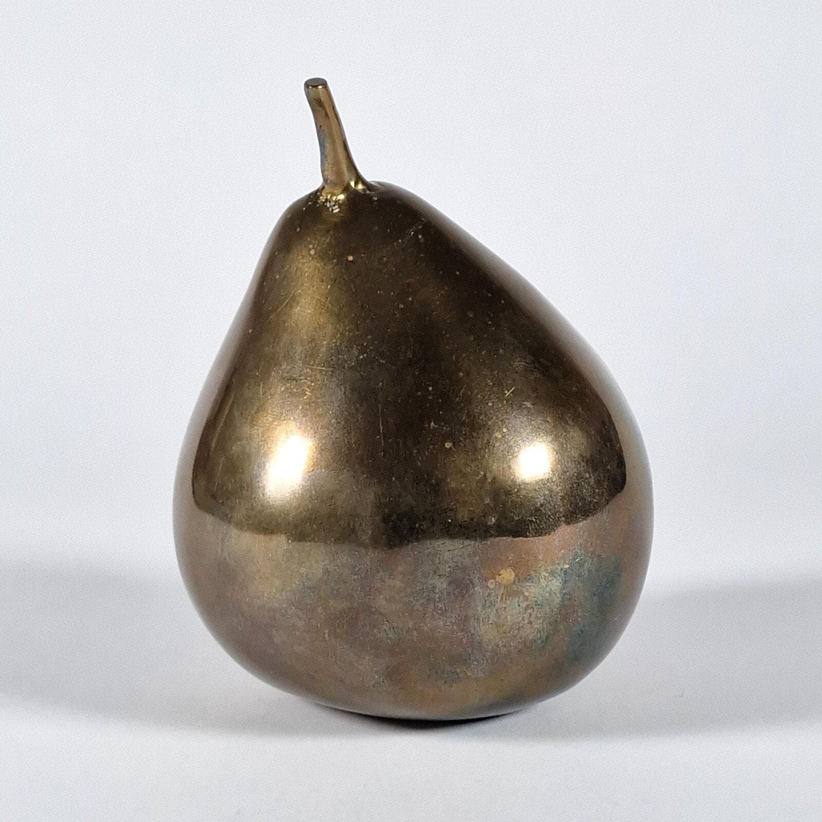 Vintage Brass Comice Pear Sculpture Paperweight With a Lovely Bronze ...