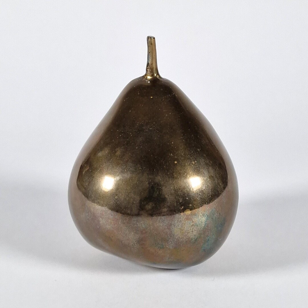 Vintage Brass Comice Pear Sculpture Paperweight With a Lovely Bronze ...