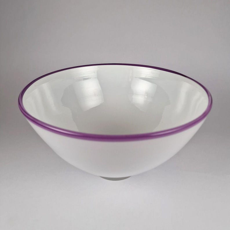 Dennis K Mullen Studio Art Glass Tango Bowl Large 1993 PNW Vtg White ...