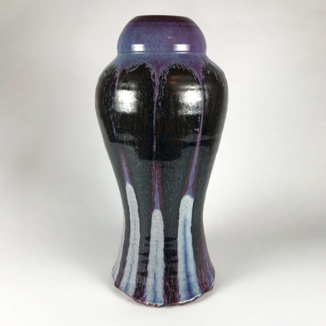 Matthew Patton Studio Pottery Purple Flambe Vase 1991 Large PNW Vintage ...