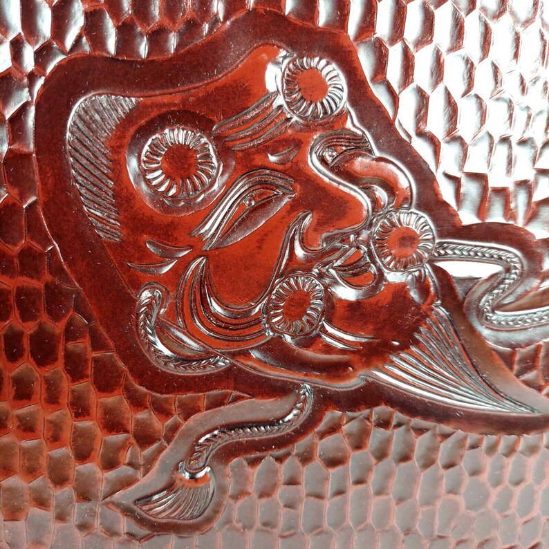 Vintage Kamakura Bori Red Lacquerware Tray Handles Japanese Noh Old Man ...