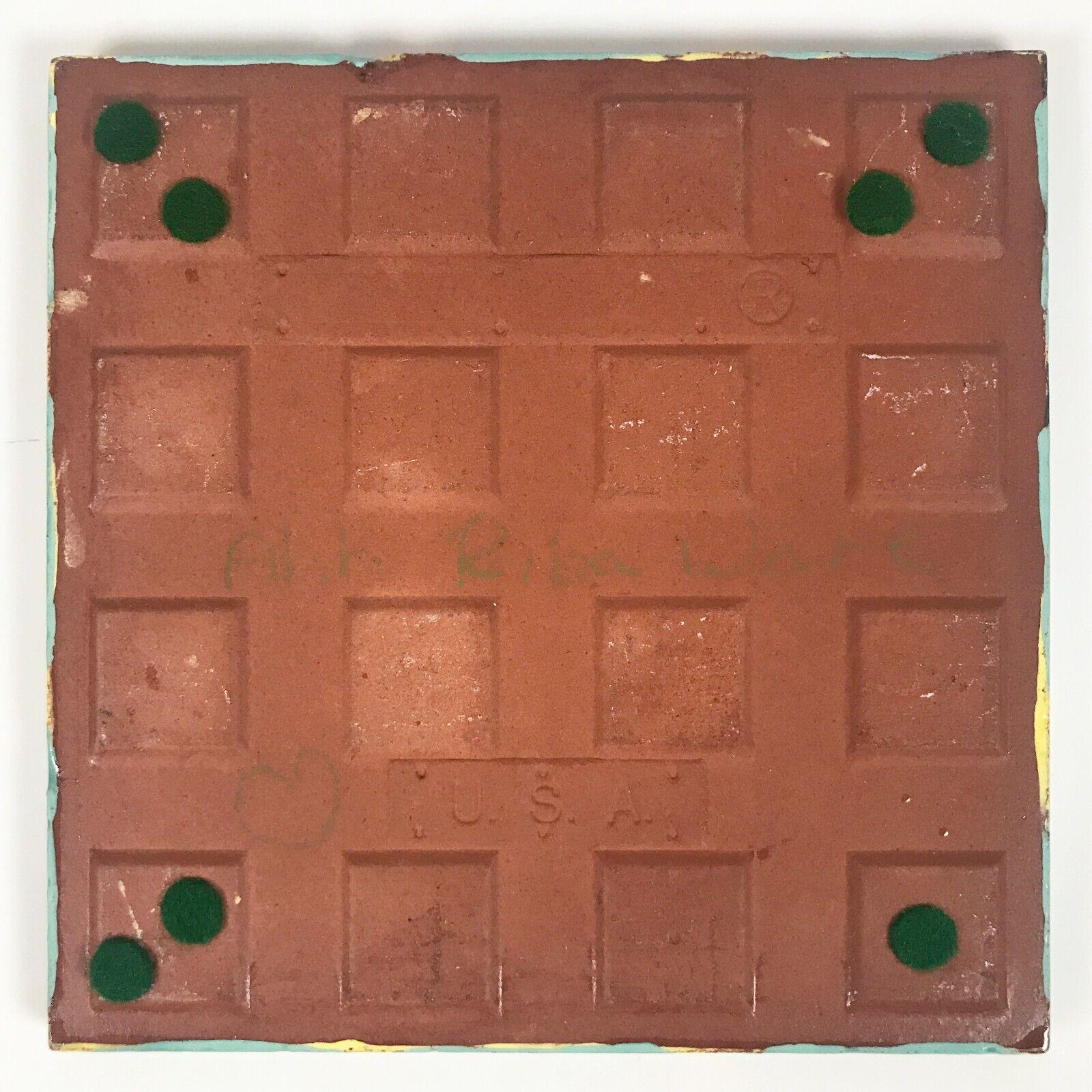 Ahh Riba Ware Folk Art Pottery Tile Cat and Dog Rosanne Anglade Rare ...