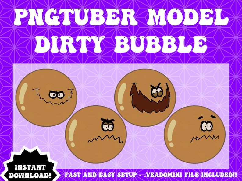 Dirty Bubble Reactive Pngtuber, Streaming Model (digital Download) - Etsy