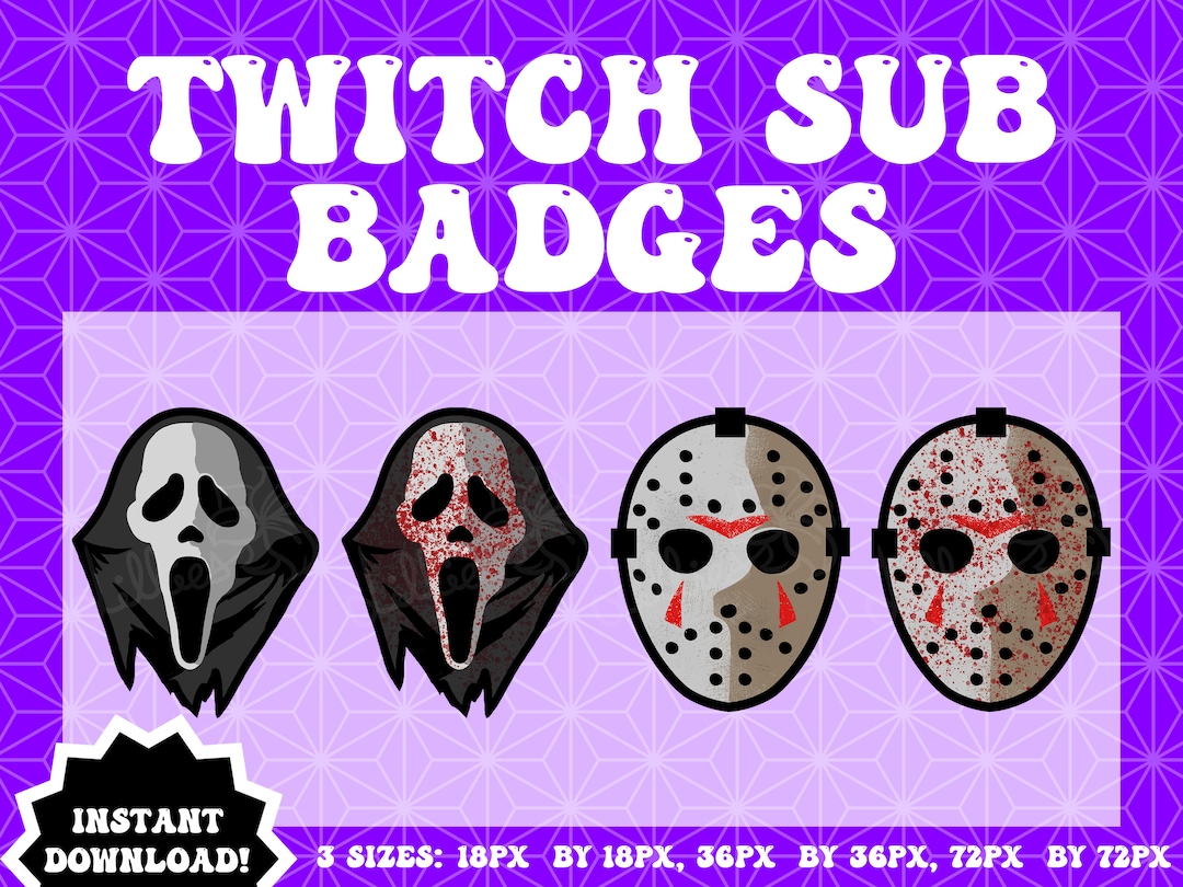 Slasher Sub Badges, Twitch Streamer Badges, Twitch Sub Badges, Cheap ...