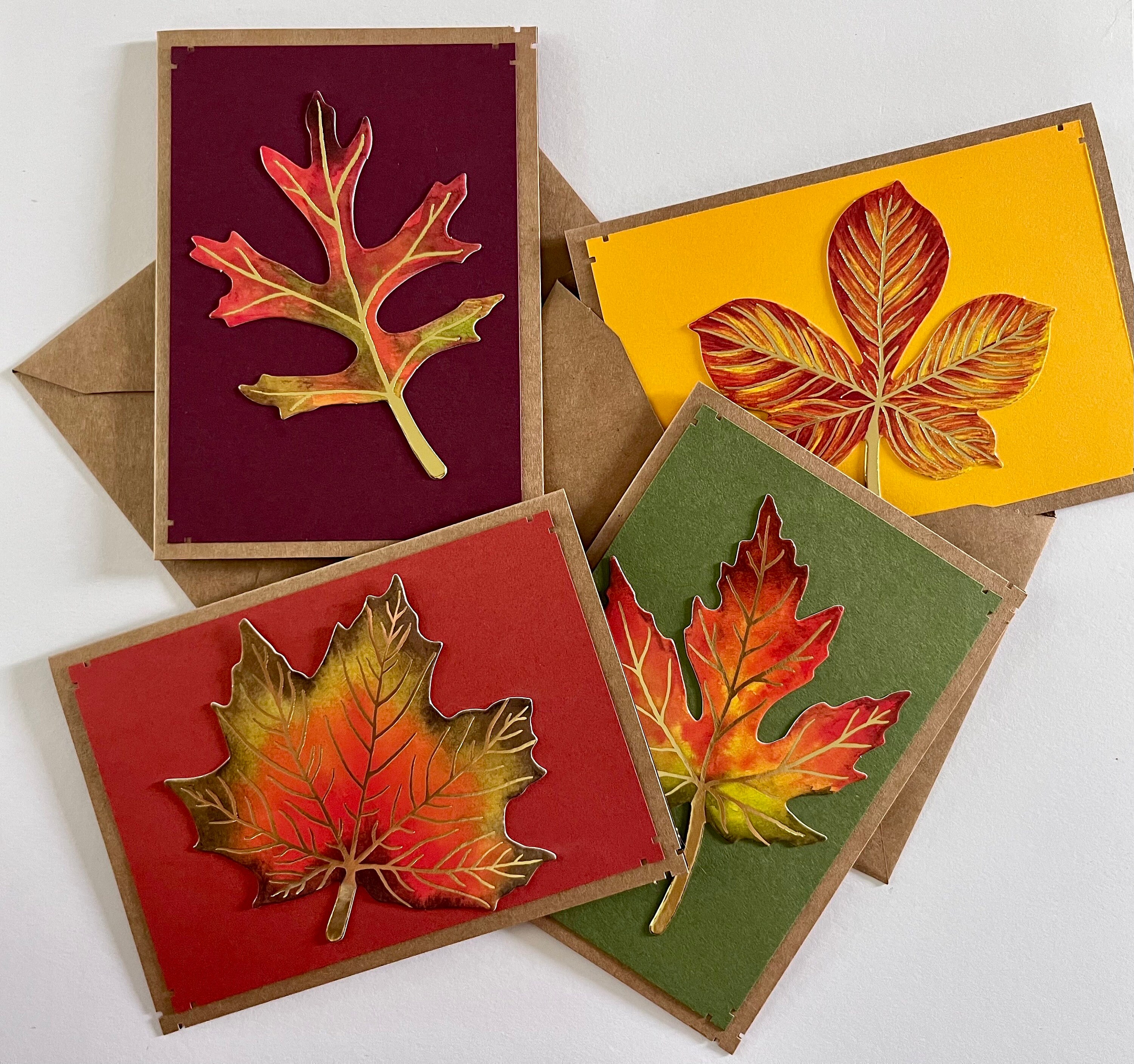 Fall Leaf Notecards - Etsy