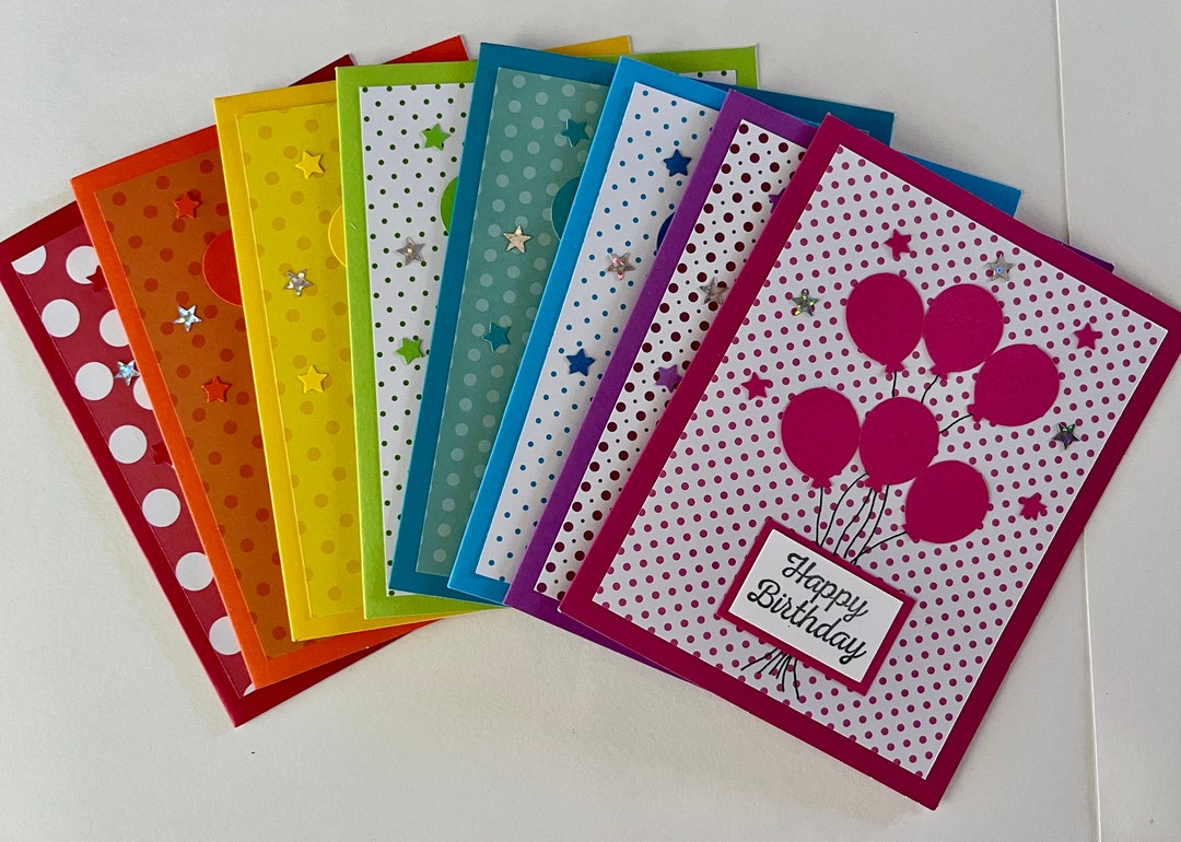 Colorful Happy Birthday Cards - Etsy