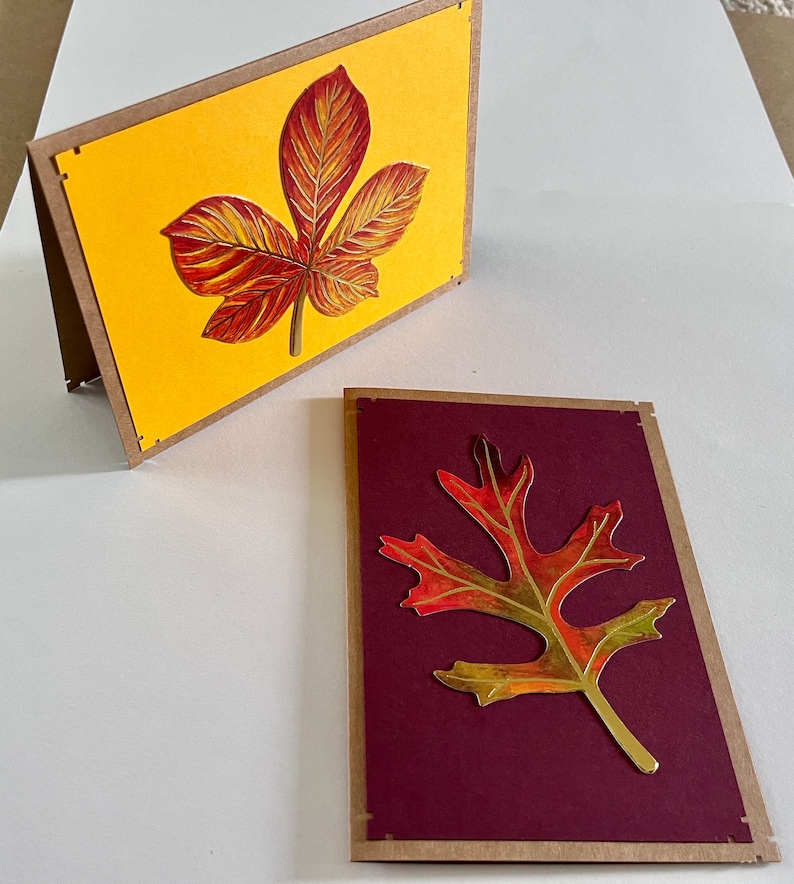 Fall Leaf Notecards - Etsy