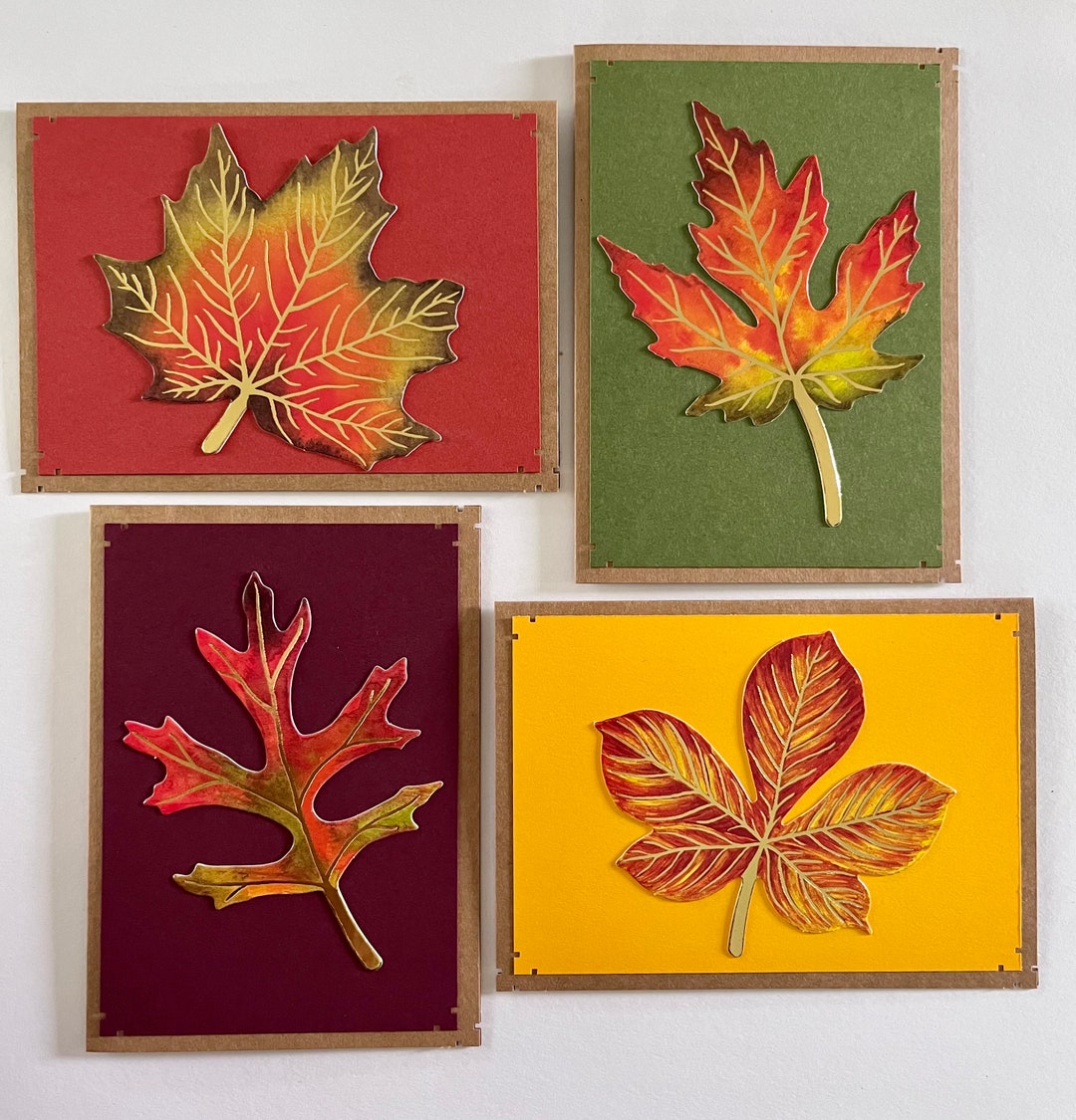 Fall Leaf Notecards - Etsy