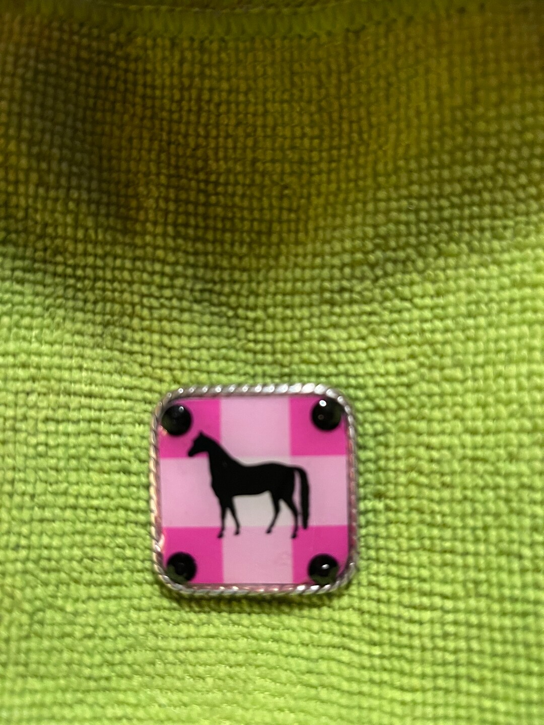Pink Gingham Concho With Horse - Etsy