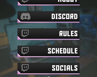 Neon Twitch Panels 40 Panels Custom Twitch Panels Pink - Etsy