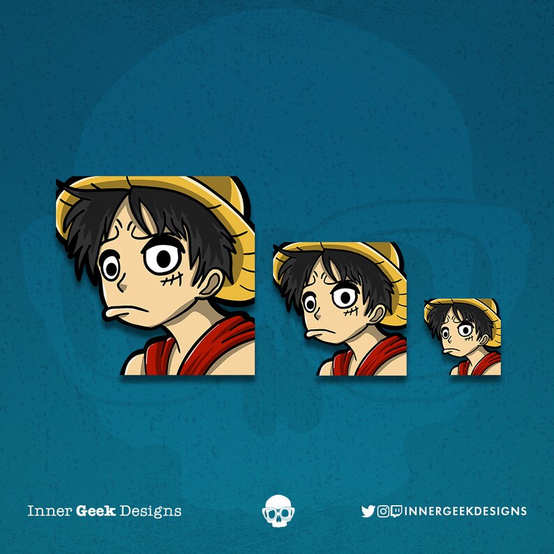 One Piece Luffy Sad Twitch Emote Etsy