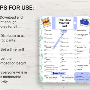 Team Photo Scavenger Hunt Printable Download - Etsy