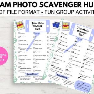 Team Photo Scavenger Hunt Printable Download - Etsy