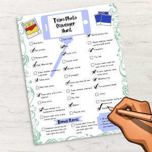 Team Photo Scavenger Hunt Printable Download - Etsy