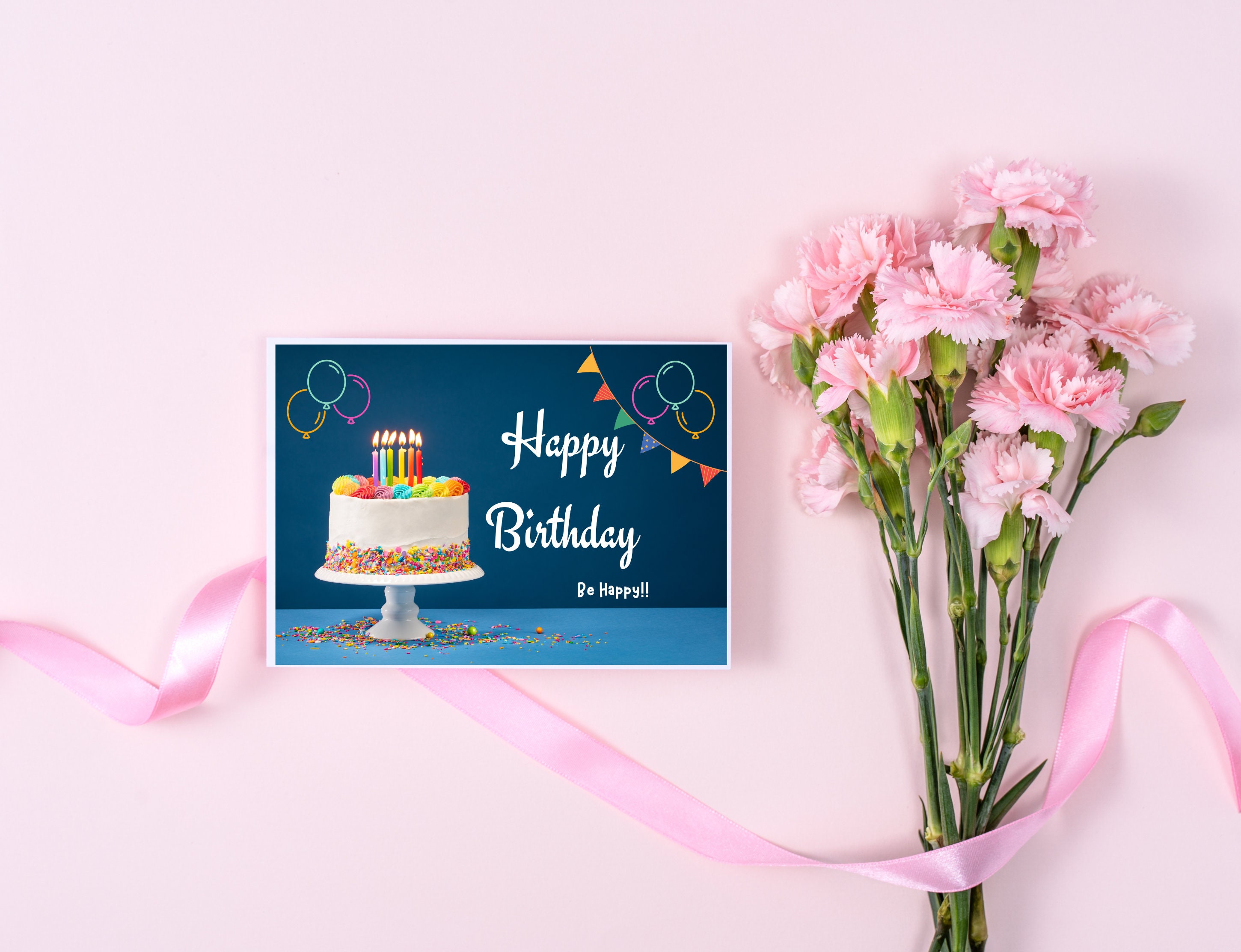 Minimalistic and Simple Birthday Card, Printable and Downloadable ...