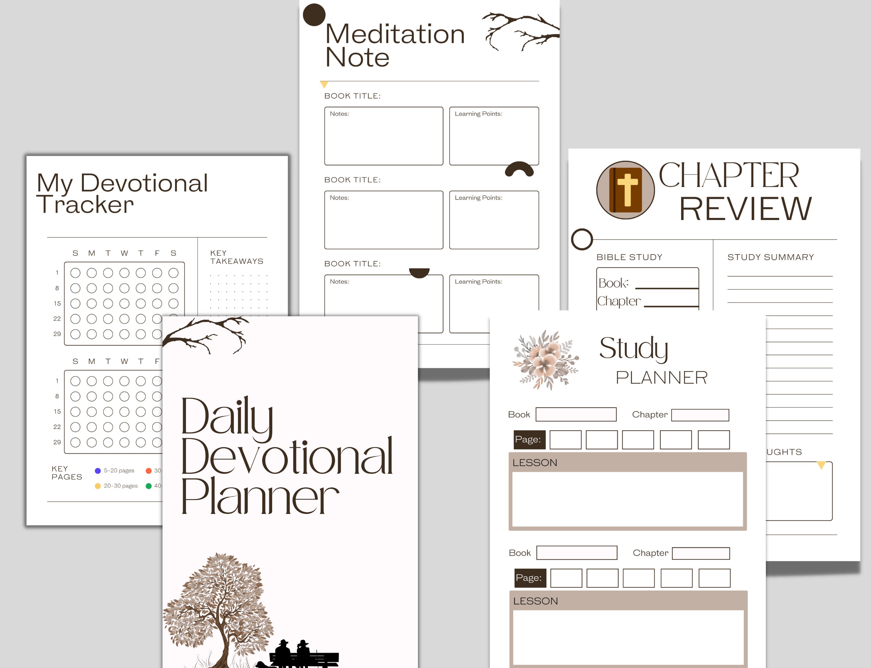 5 Pages Daily Devotional Planner, Bible Reading Plan, Devotional Book ...
