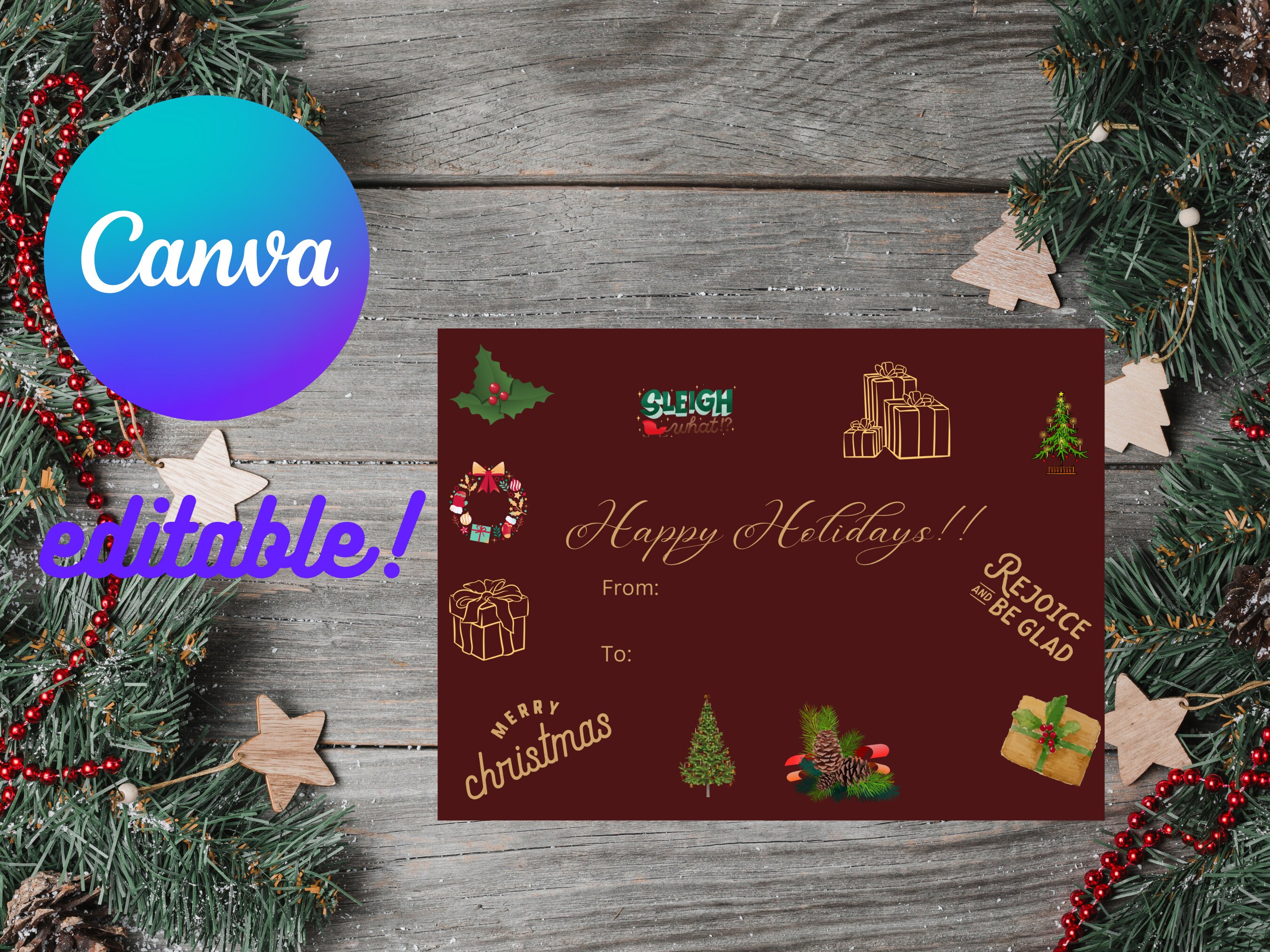 Editable Christmas Cards, Christmas Card Templates, Holiday Cards ...