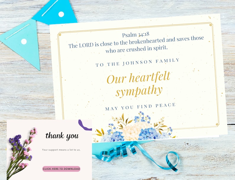 Editable Condolence Card With Scriptures, Condolence Template ...