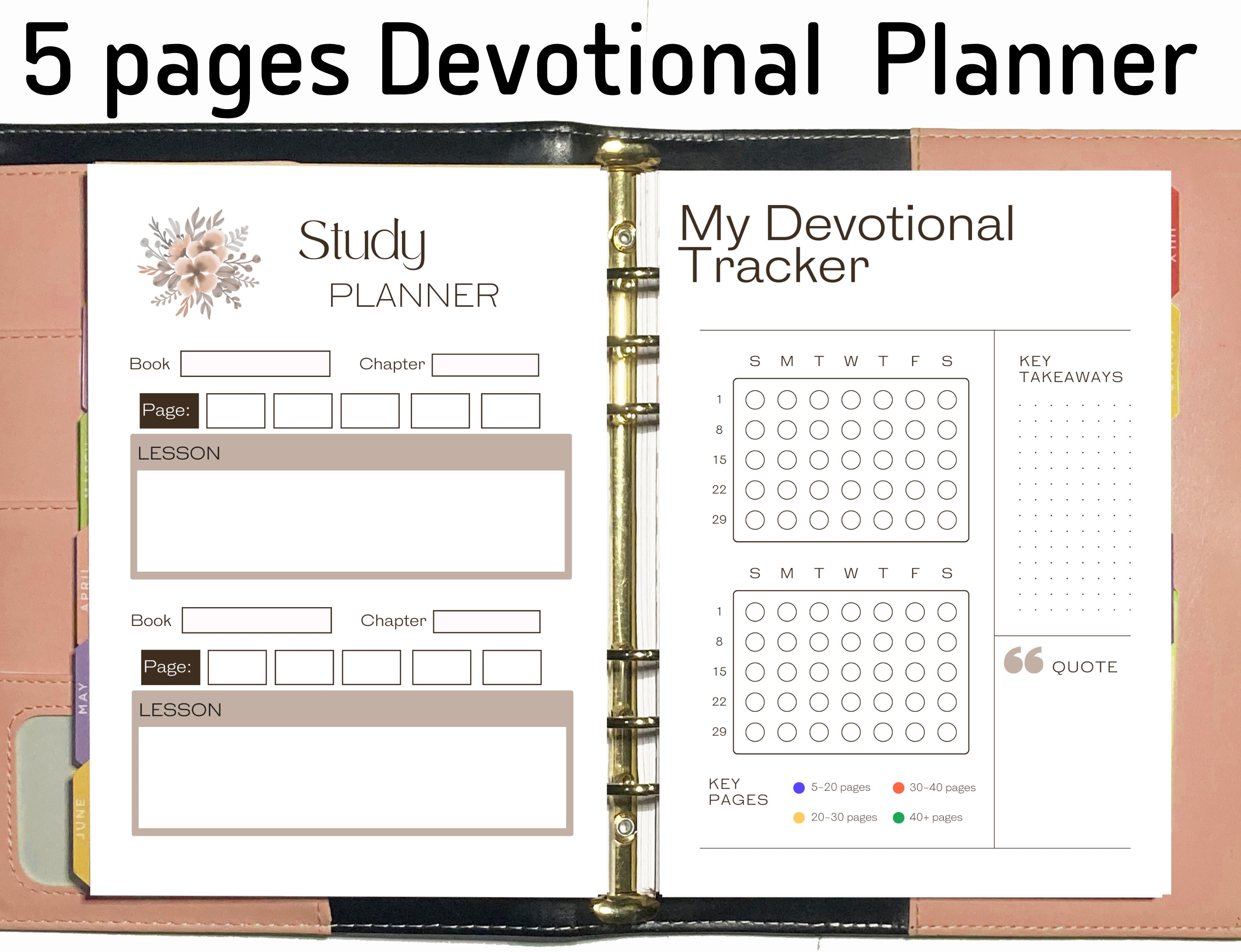 5 Pages Daily Devotional Planner, Bible Reading Plan, Devotional Book ...