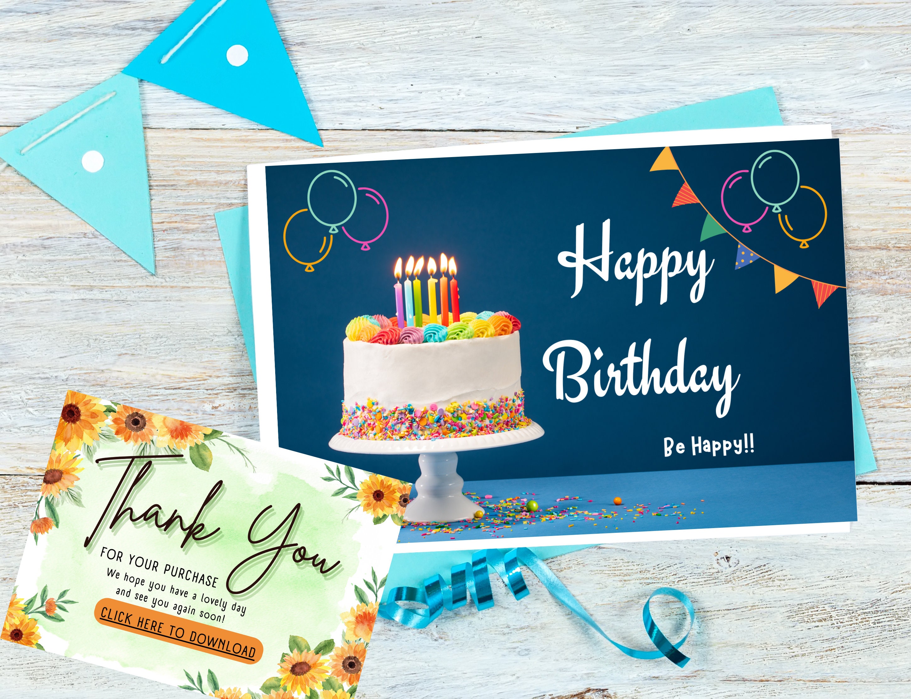 Minimalistic and Simple Birthday Card, Printable and Downloadable ...