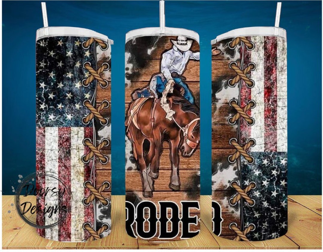 Rodeo Tumbler 20oz Stainless Steel Drinking Cup, Country Western ...