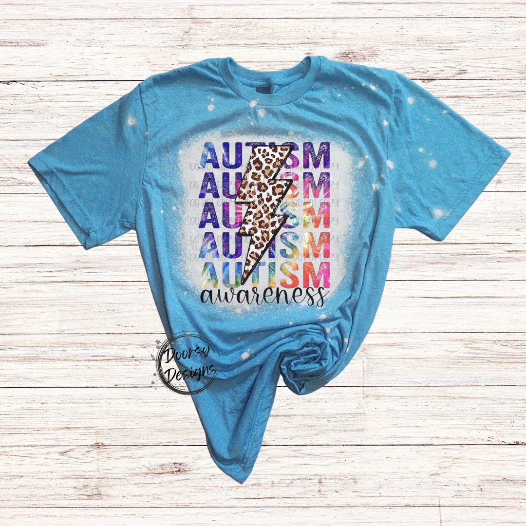 Autism Awareness Hand Bleached T-shirt, Autism Shirt With Tie Dye ...