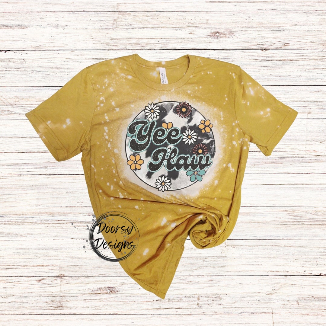 Yee Haw Bleached Shirt, Western Shirt, Country Western, Wildflower ...