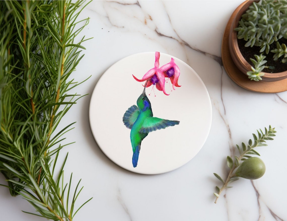 Personalized Hummingbird Coaster Set, Unique Bird Coaster, Home Gift ...