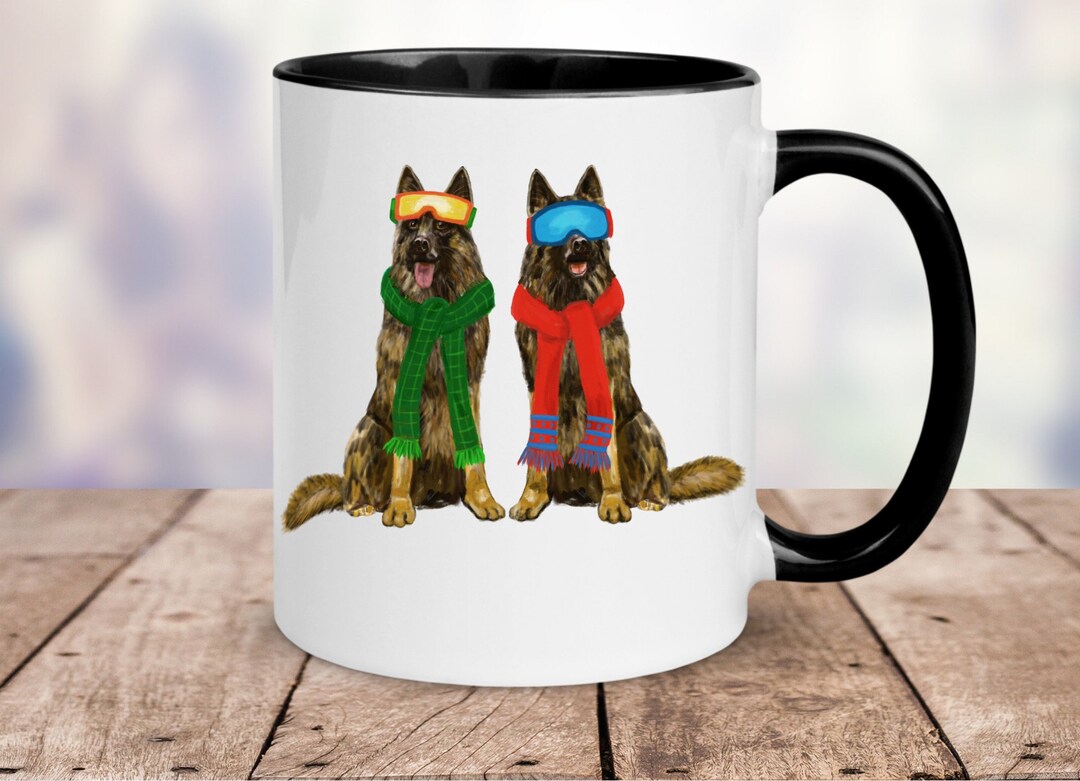 German Shepherd Dogs Winter Mug Dog Lover Gift Cozy Pet Mug - Etsy