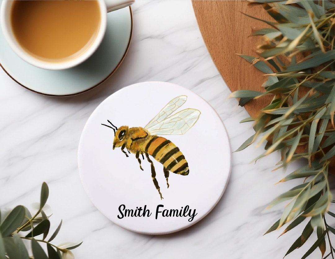 Personalized Bumble Bee Coaster Set, Funny Animal Coaster, Cute Home ...