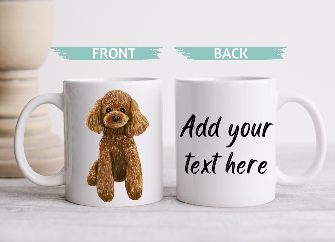 Personalized Brown Poodle Dog Mug, Poodle Mug, Unique Dog Pet Owner Mug ...