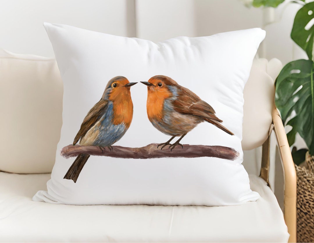 Robin Couple Bird Pillow Case, Personalized Pillow Cover, Unique Mom ...