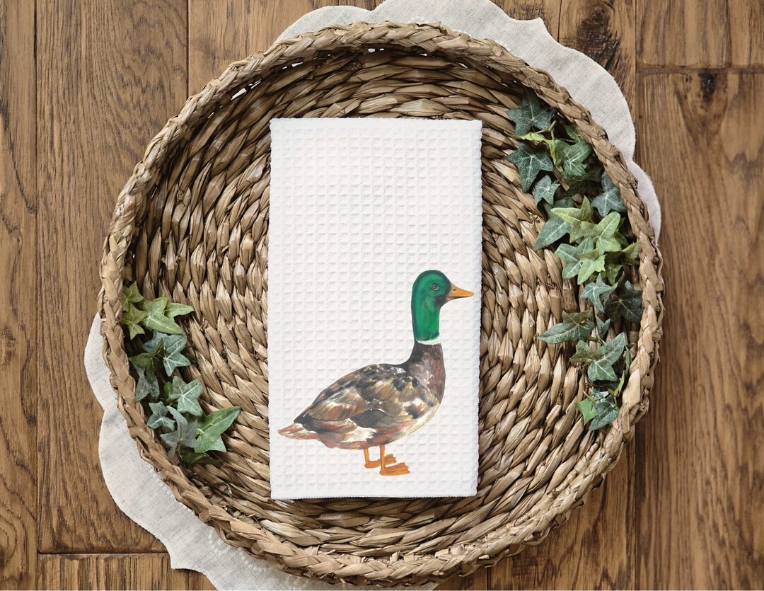 Mallard Duck Kitchen Towel, Personalized Kitchen Towel, Bird Mom Gift ...