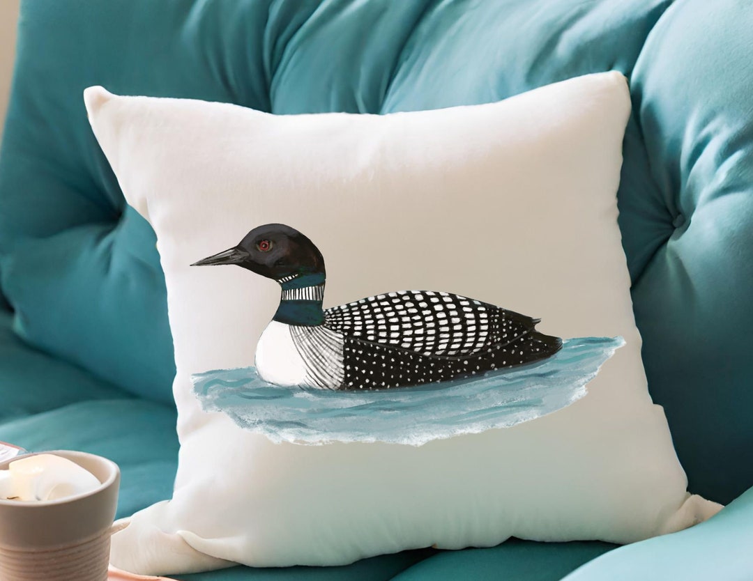 Common Loon Bird Pillow, Personalized Pillow Cover Gift, Unique Mom ...