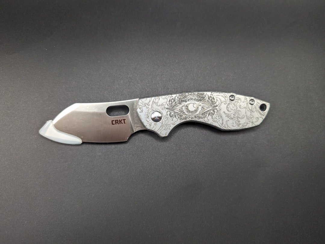 Scrolling Eye Engraved CRKT Pilar Knife - Etsy