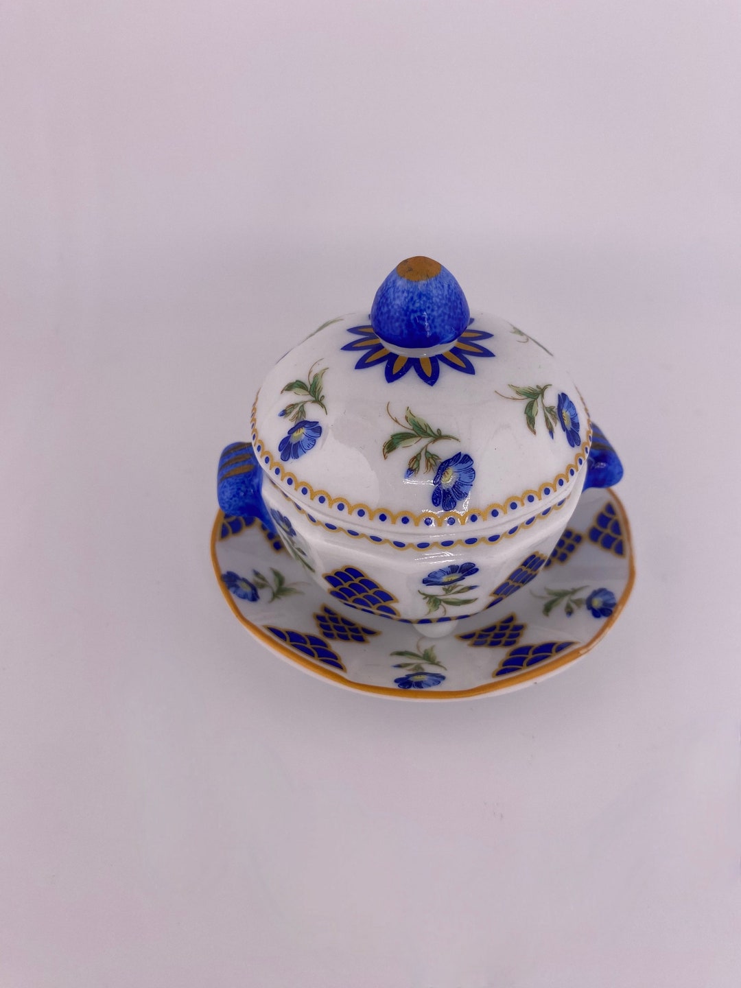 French Porcelain Miniature Soup Tureen - Collectible Mini Bowl With ...