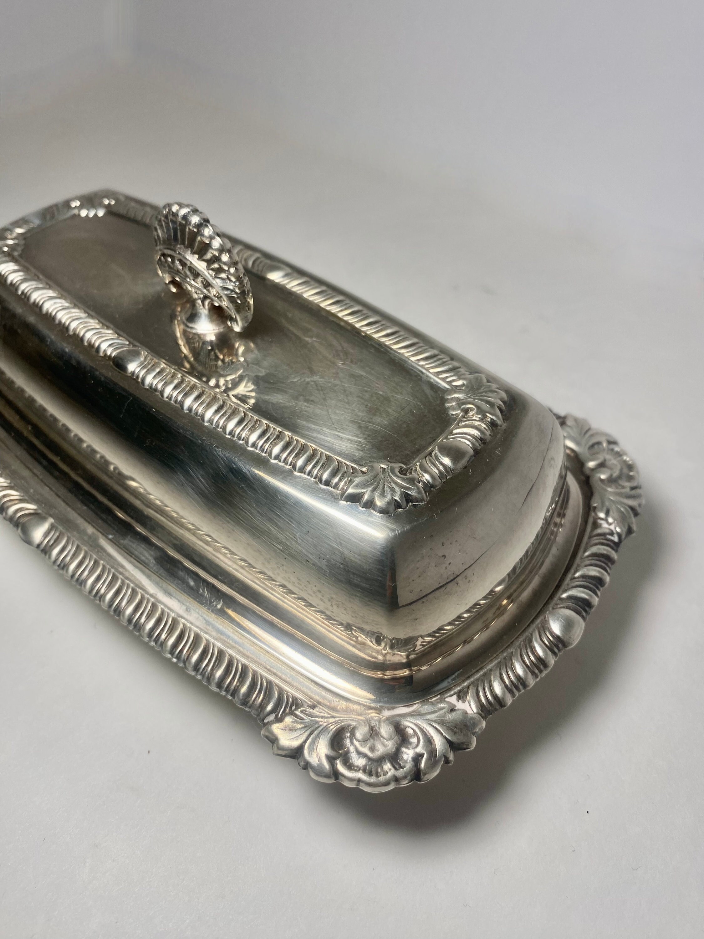 Vintage Silver Plated Butter Dish With Glass Tray - Etsy