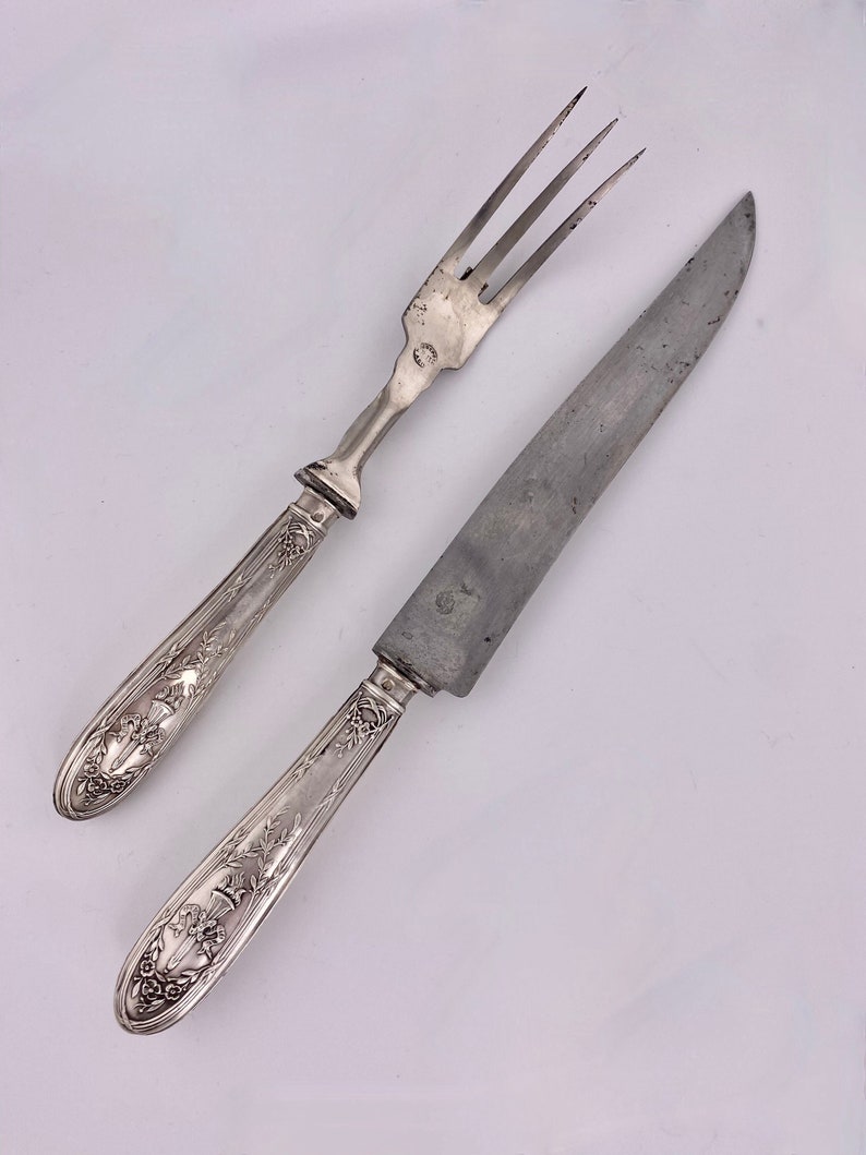 Vintage Early 20th Century French Paris Silver-plated Carving Set - Two ...