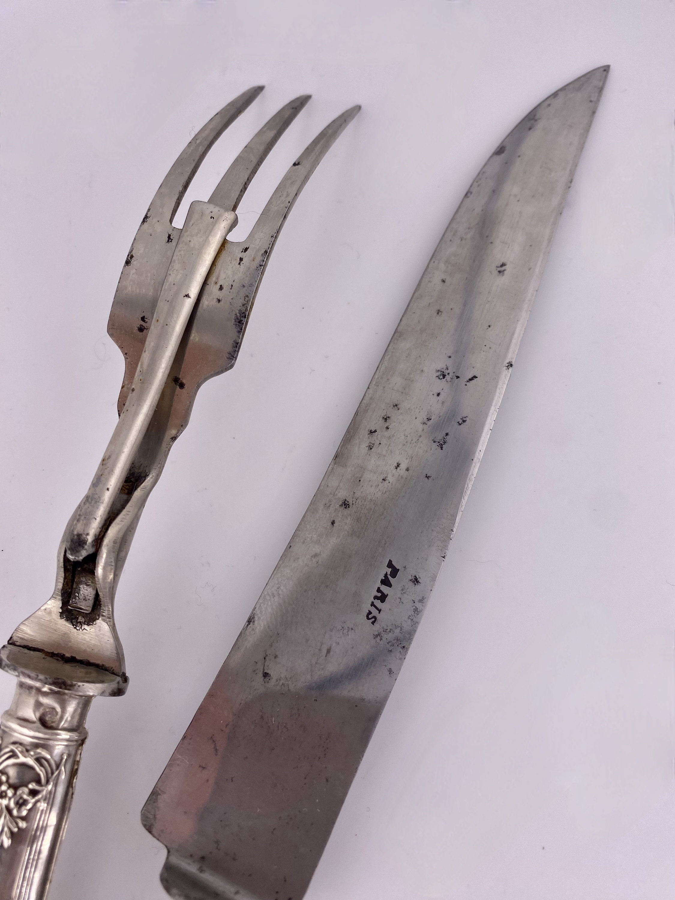 Vintage Early 20th Century French Paris Silver-plated Carving Set - Two ...