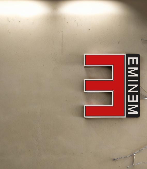 Eminem "e" Wall Art 3D Printed (floating) - Etsy