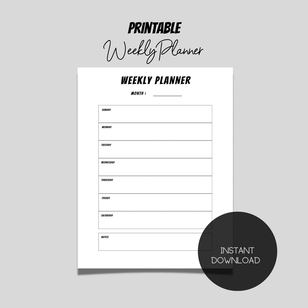 Weekly Digital Printable Planner - Etsy
