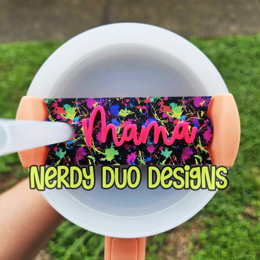 Neon Stanley Name Plate Topper quencher H2.0 Version Retro 80's 90's ...