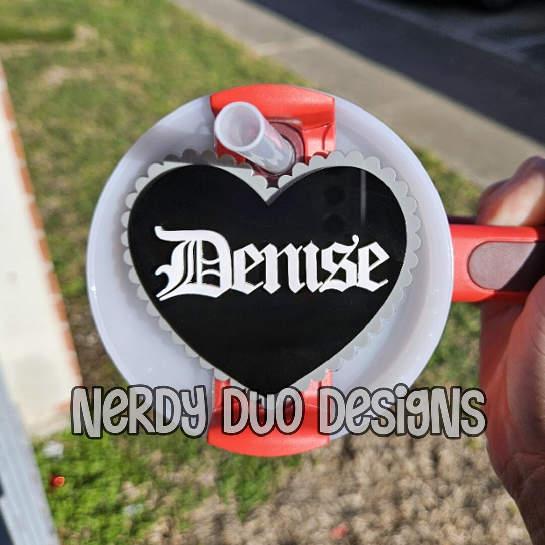 Gothic Heart Stanley Lid Topper [quencher H2.0 Version ONLY] Name Plate ...