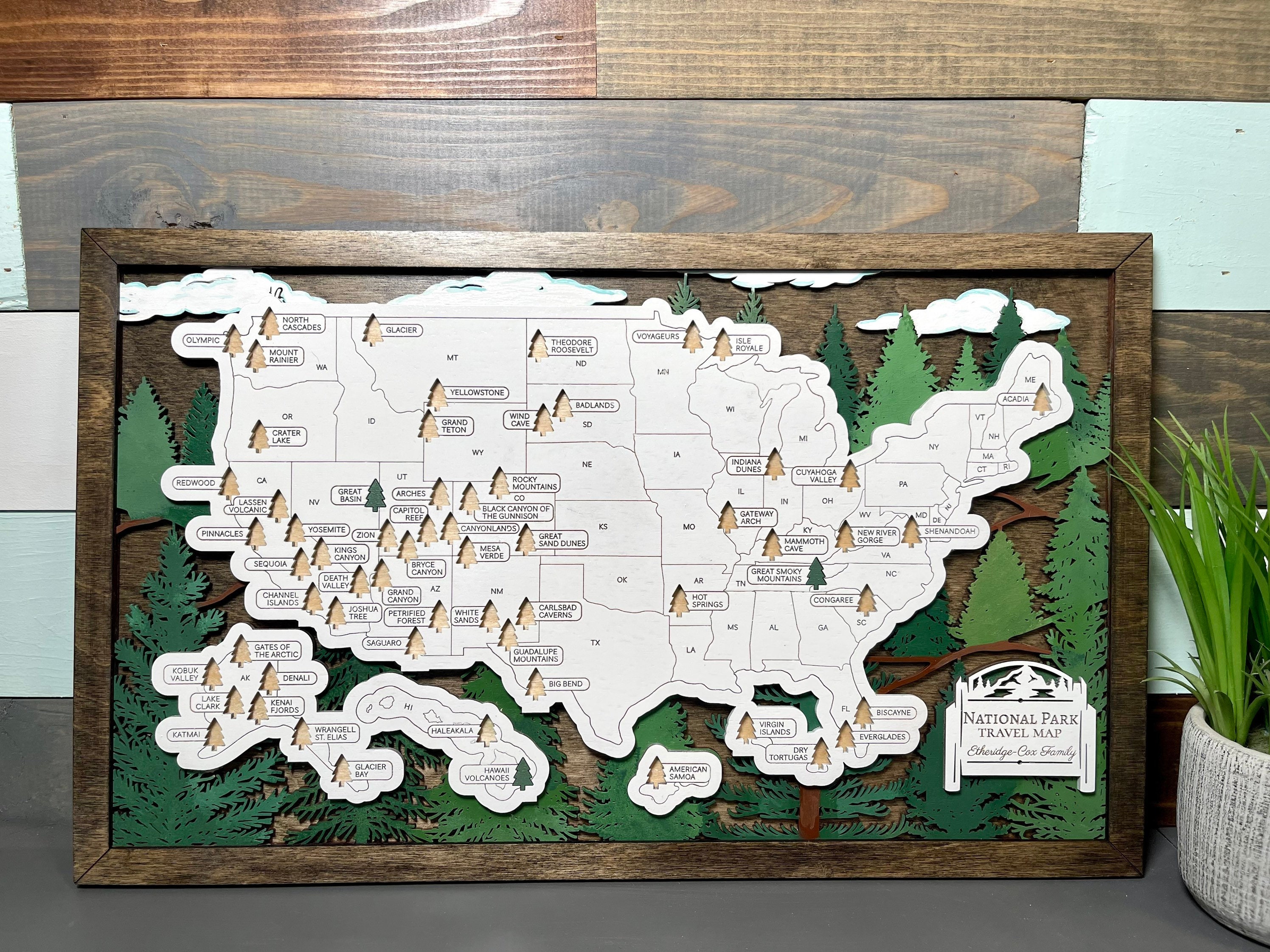 Custom US National Park Travel Map Wall Decor Shelf Decor - Etsy