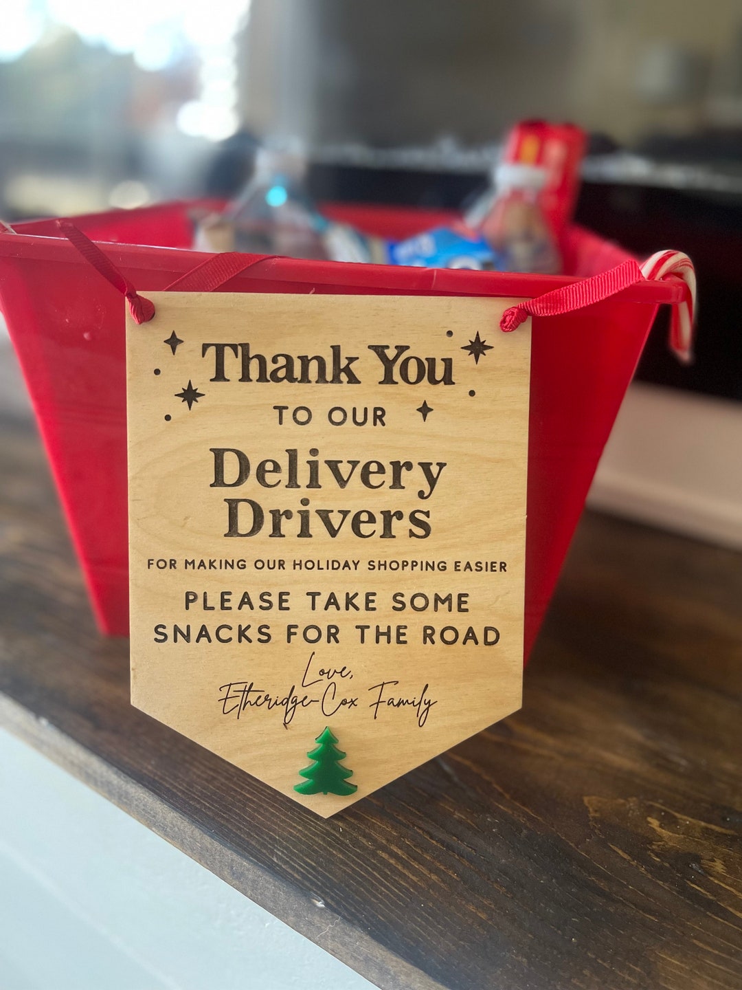Thank You Delivery Driver Sign • Porch Snack Station Sign • Holiday ...