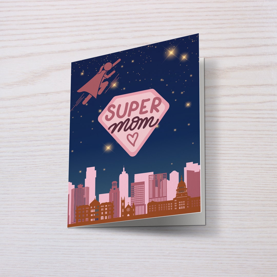 Super Mom Mother's Day Greeting Card - Etsy