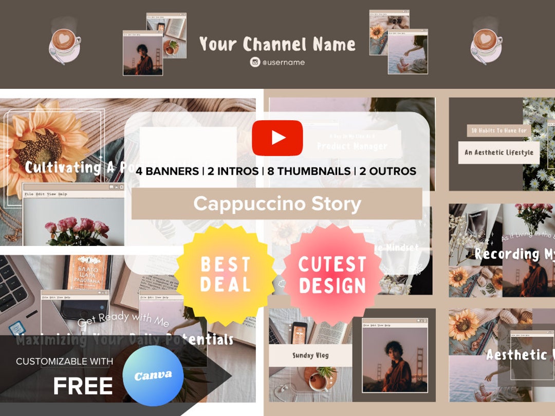 Youtube Branding Kit Editable Intro, Banners, Thumbnails, Outro ...