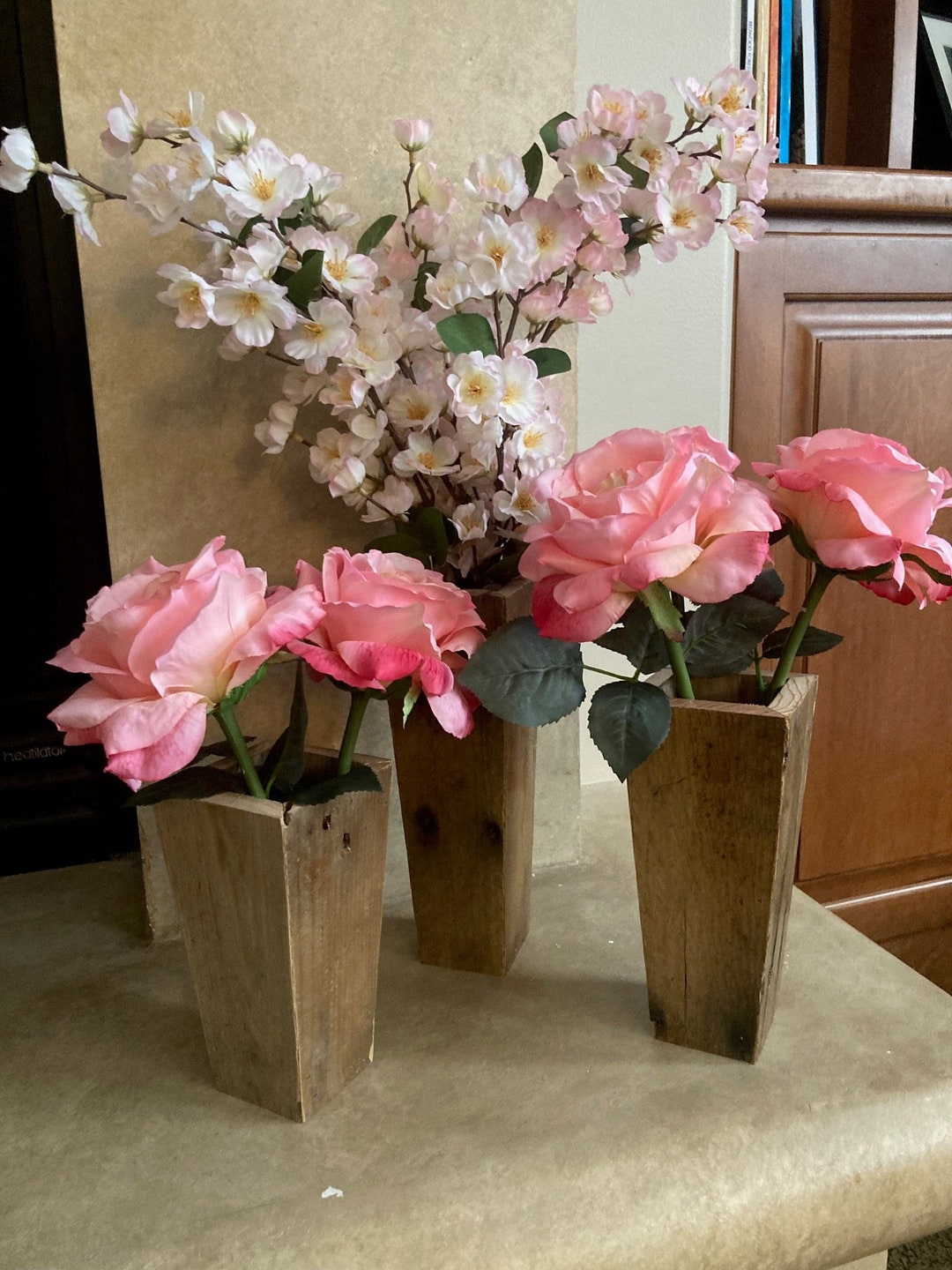 Three Vase Set, Rustic or Farmhouse Style - Etsy