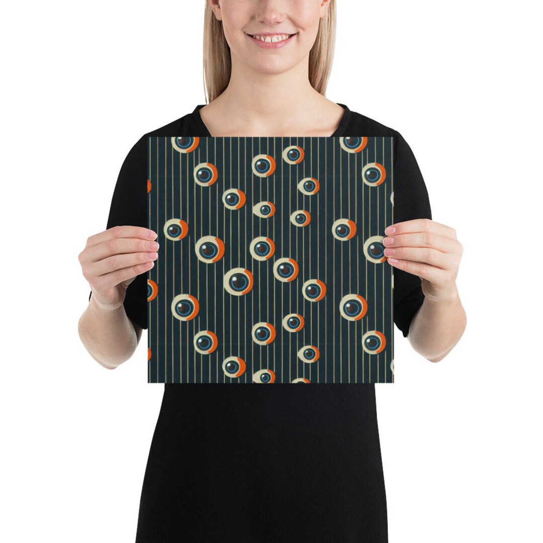 RETRO SPOOKY EYEBALL, Original Art Pattern, Poster - Etsy