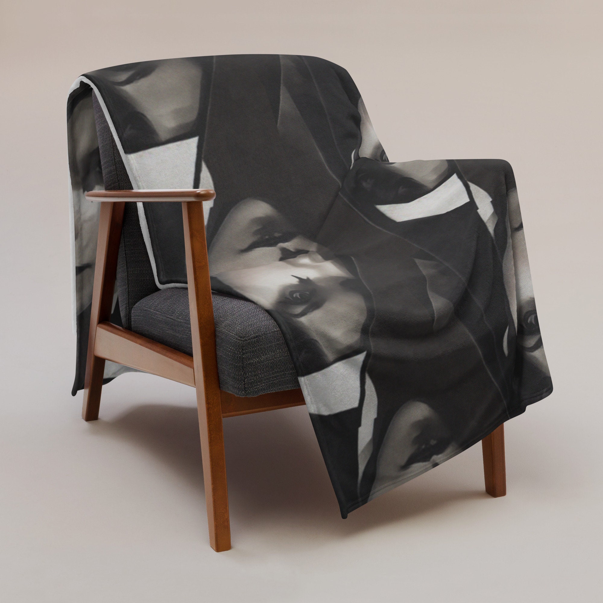 HALLOWEEN HORROR NUN, Original Art Pattern, Throw Blanket - Etsy